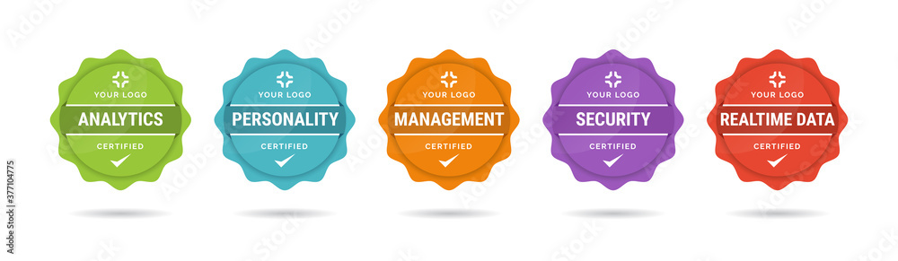 Set of company training badge certificates to determine based on ...