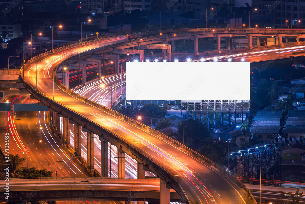 Blank billboard ready for new advertisement at Motorway, Expressway ...