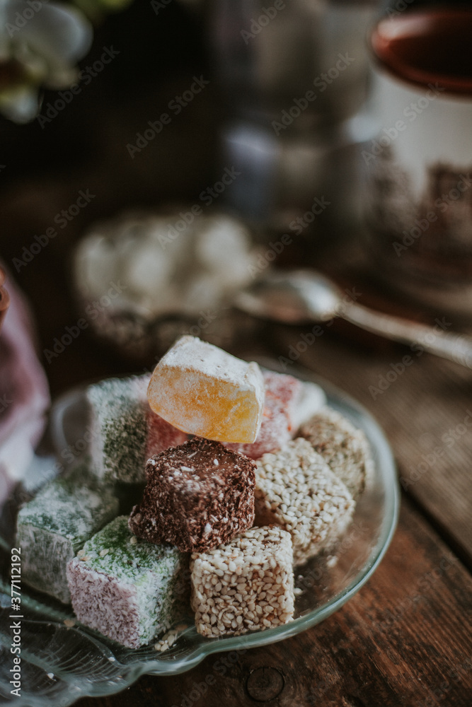 Turkish Delight - a gelatinous sweet confection traditionally made of ...
