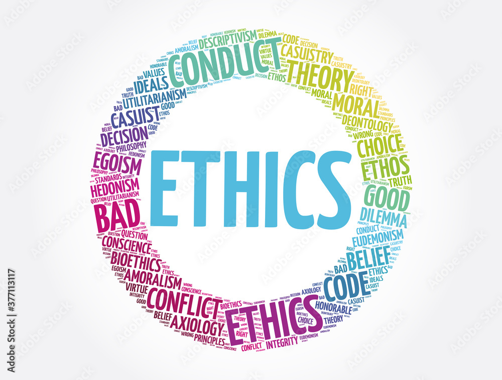 Ethics word cloud collage, concept background Stock Vector | Adobe Stock