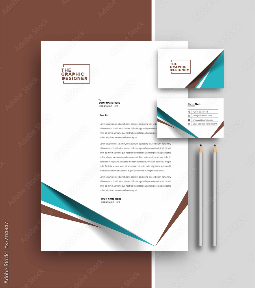 Business letterhead with business card templates design Stock Vector ...