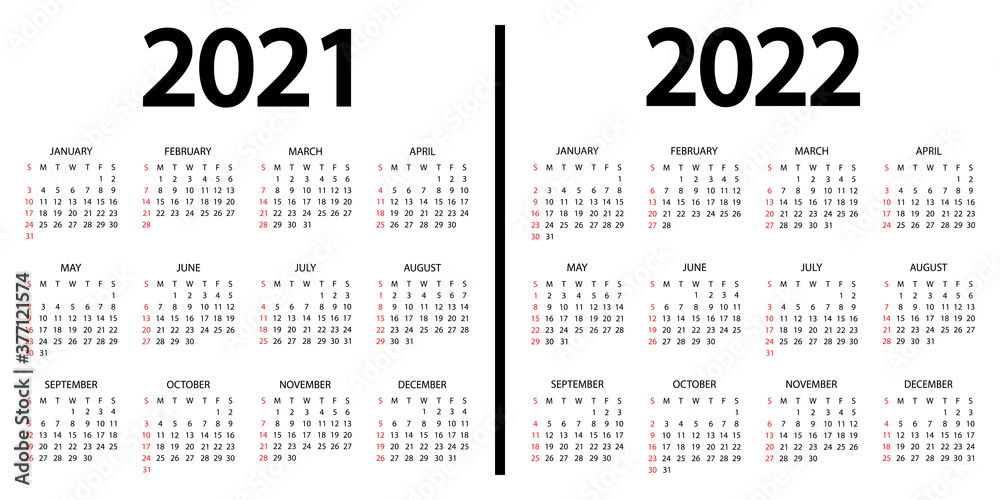 Calendar 2021-2022. The week starts on Sunday. 2021 and 2022 annual ...