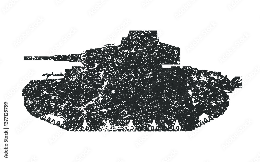 WW2 War tank silhouette icon. Panzer logo sign shape. Vector ...