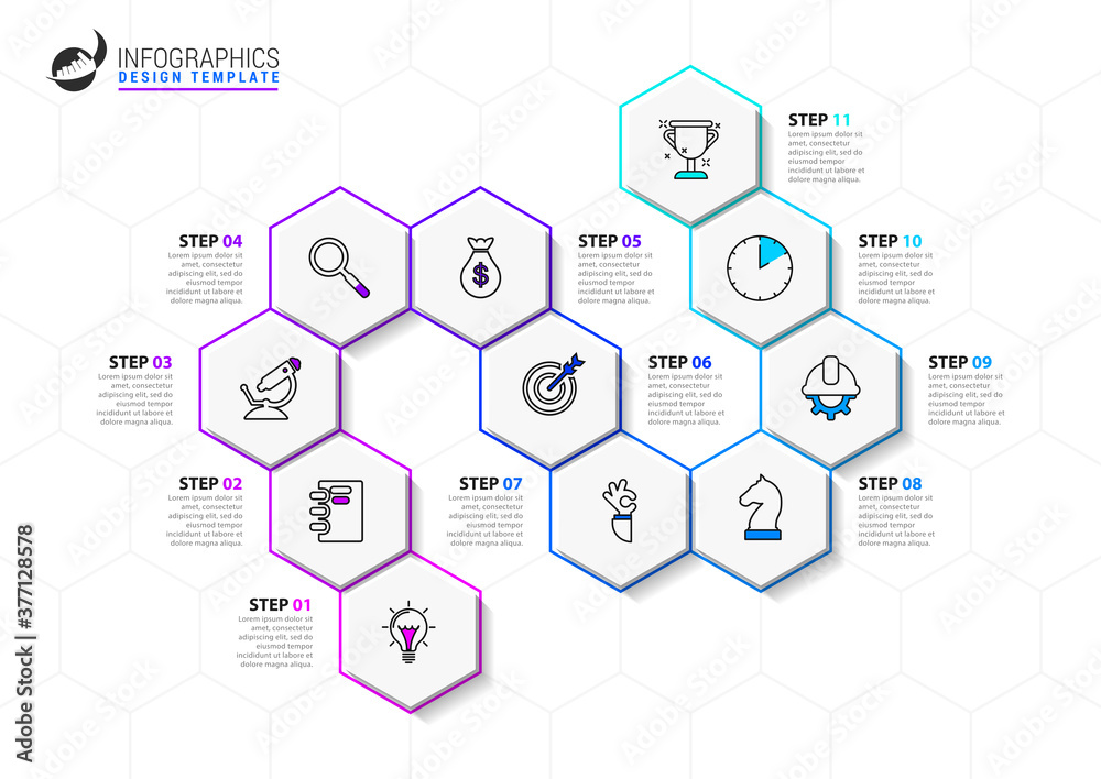 Infographic design template. Creative concept with 11 steps Stock ...