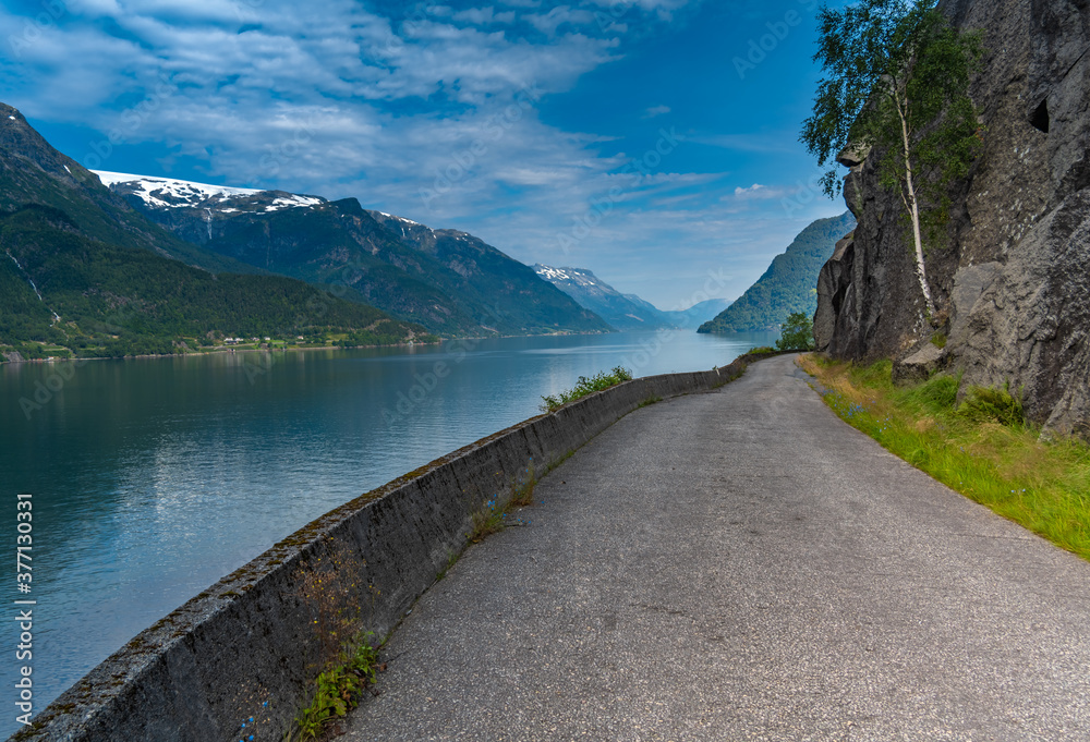 Breathtaking narrow roads along the Hardanger fjord and its inner ...