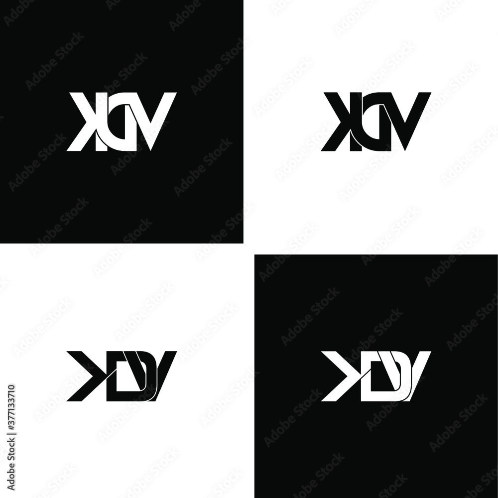 kdv letter initial monogram logo design set Stock Vector | Adobe Stock