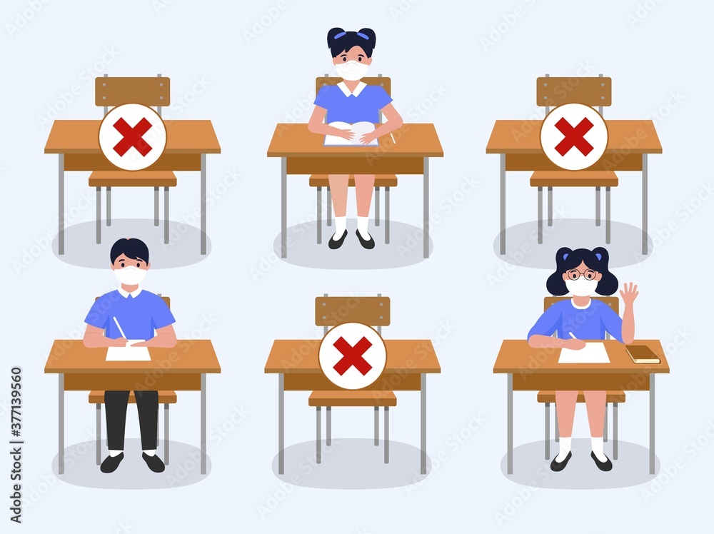 Social distancing in the school. Coronavirus COVID-19 Guidance for ...