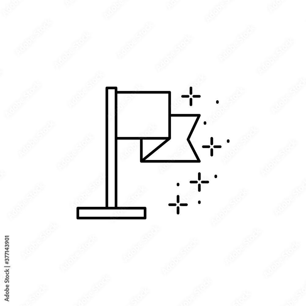 Goal flag icon. Simple line, outline illustration of battle royale ...