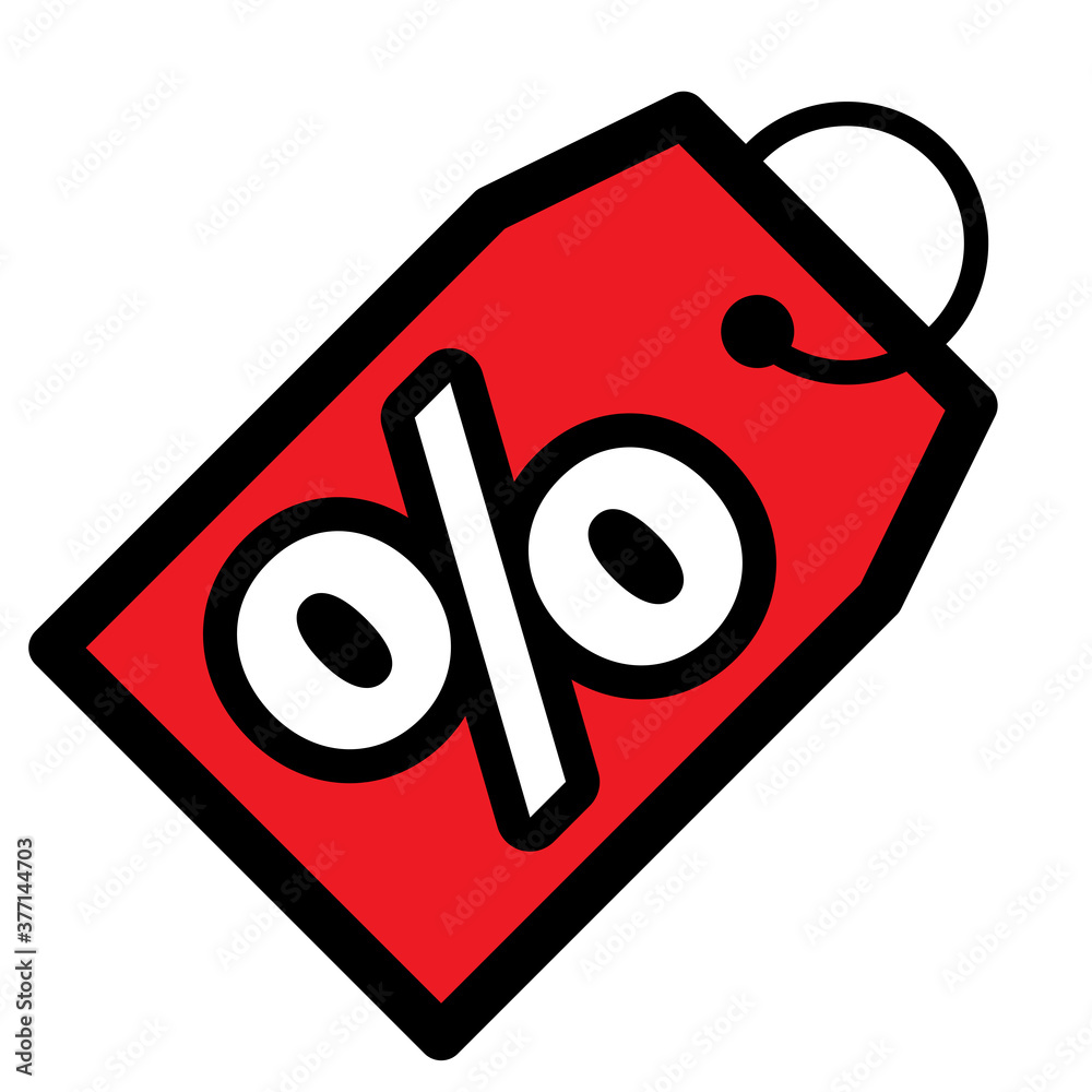 simple price cut label or tag symbol with percentage sign vector ...