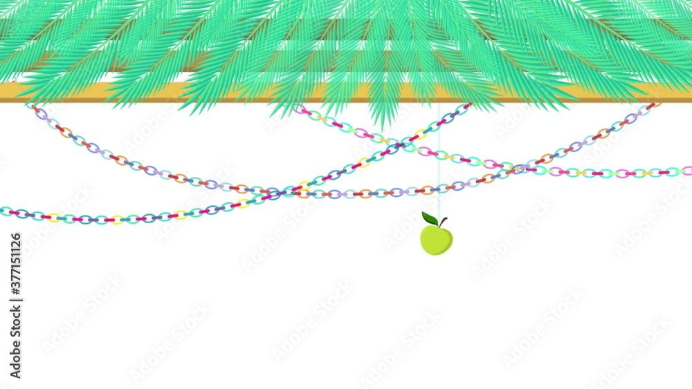 Traditional Sukkah for the Jewish Holiday Sukkot 4K animation. Happy ...
