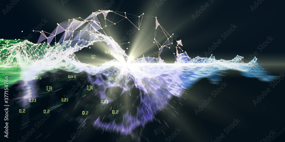 Abstract polygonal analyze algorithm artificial intelligence data. Analytics algorithms banner ...