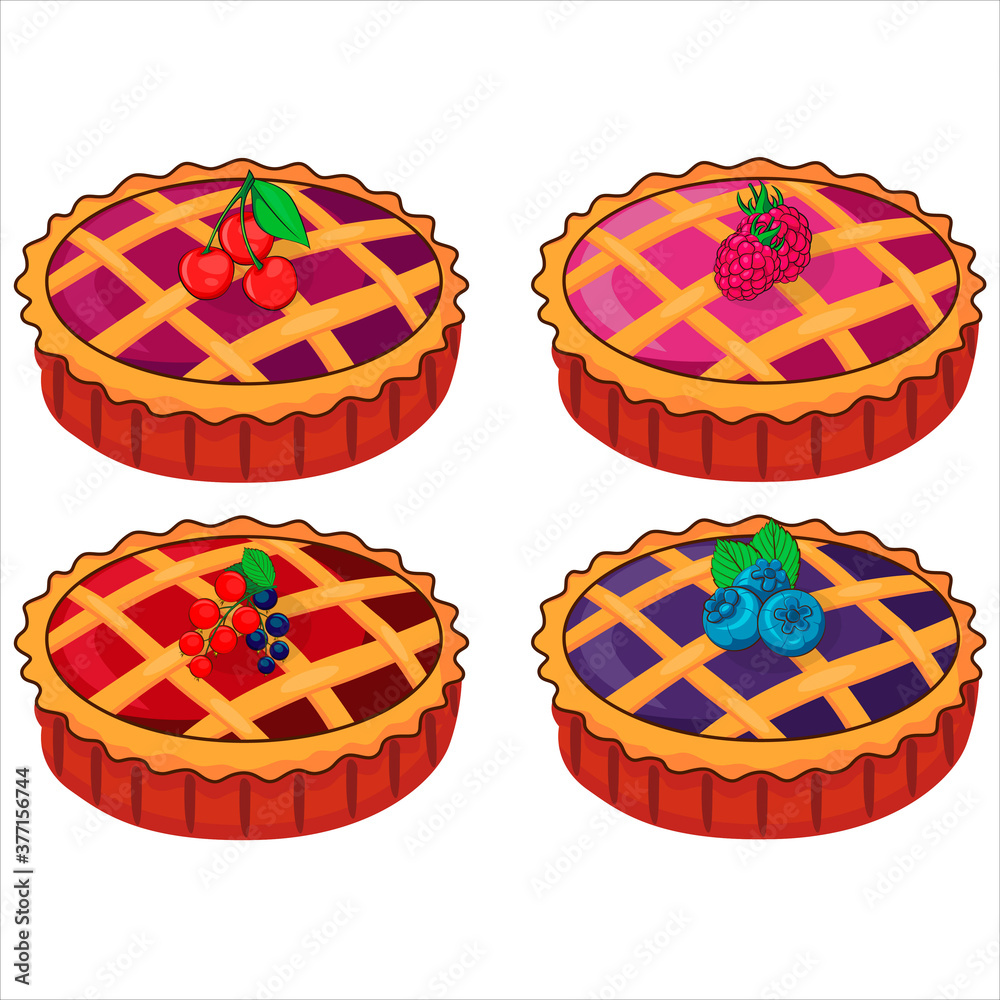 Pie illustration vector flat cartoon isolated on white background ...
