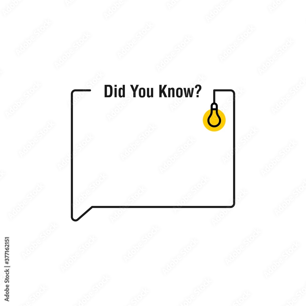 Did you know vector template post with idea bulb light icon for soicial ...