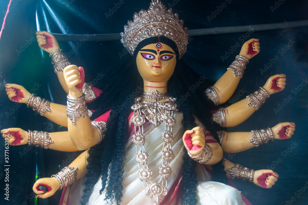 Goddess Durga in all her beauty, majesty and glory Stock Photo | Adobe ...