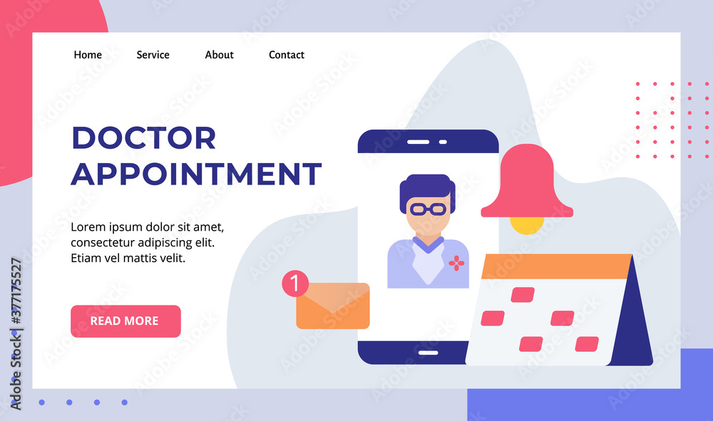 Doctor appointment smartphone screen schedule calendar reminder email ...