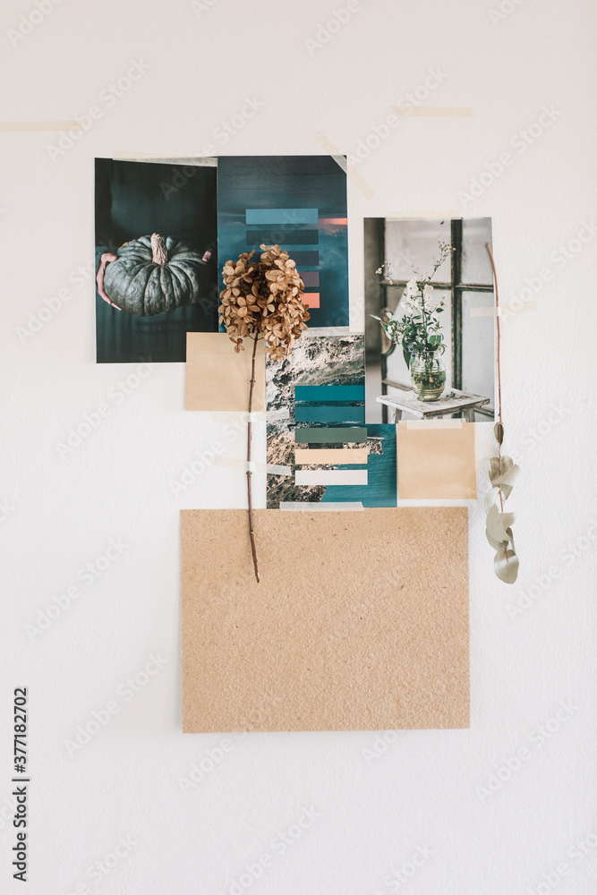 Blue And Nature Themed Mood Board Stock Photo | Adobe Stock