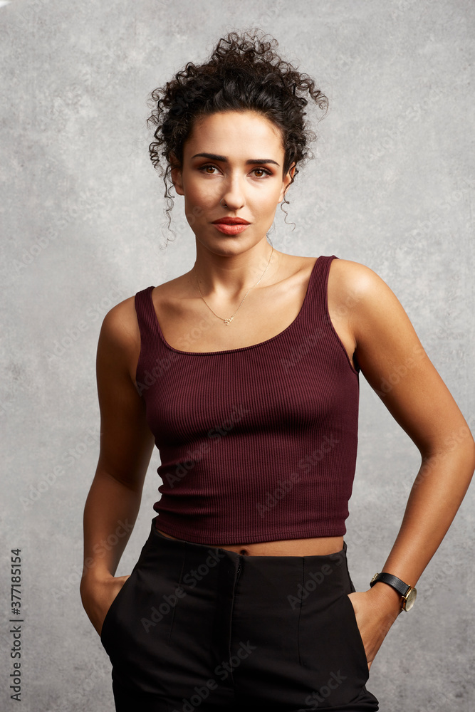 Jamaican Dutch Model Posing In Studio Stock Photo | Adobe Stock