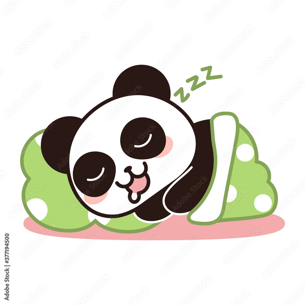 Isolated sleeping bear kawaii. Emoji of a bear - Vector Stock Vector ...