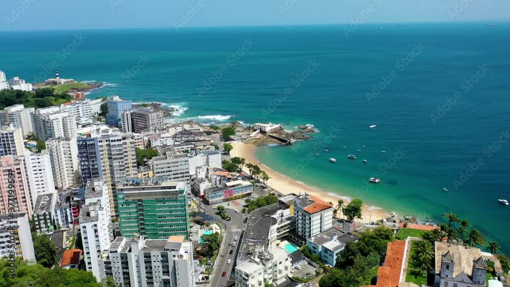 Coastal city, Salvador, Bahia, Brazil. Tropical travel destination ...
