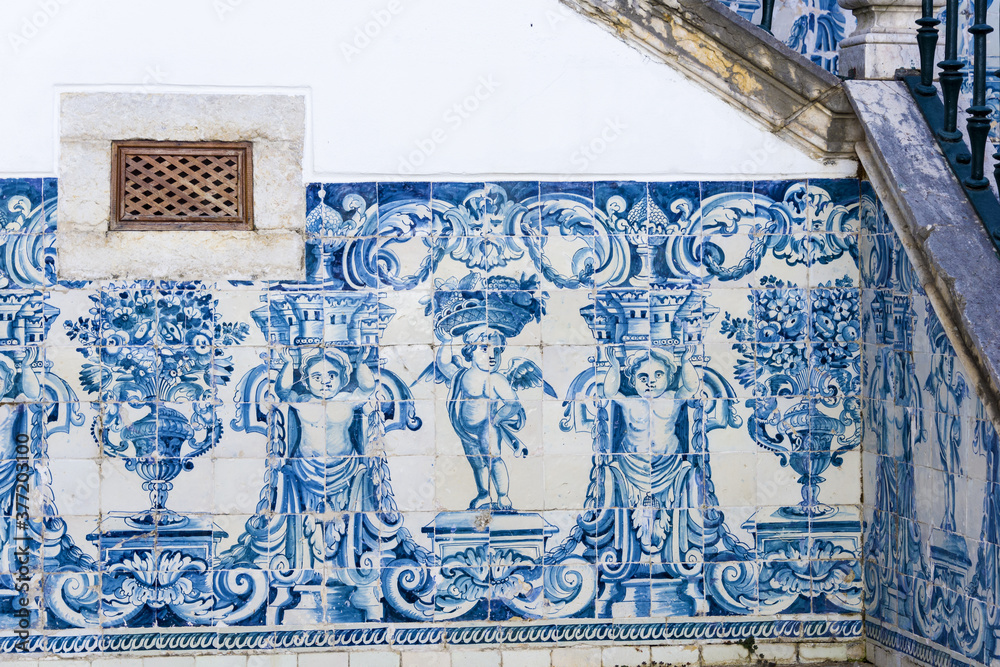 azulejos panels in the courtyard of the House of the Holy Body, Casa do ...