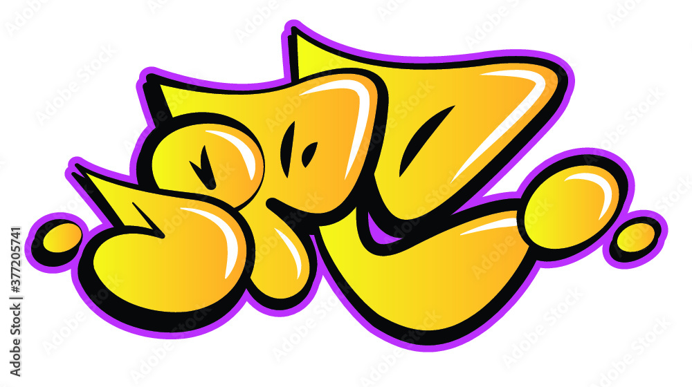 Vector dope word lettering in urban graffiti style in customizable ...