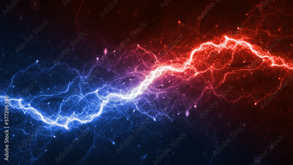 Hot fire and ice cold plasma background, abstract energy Stock ...