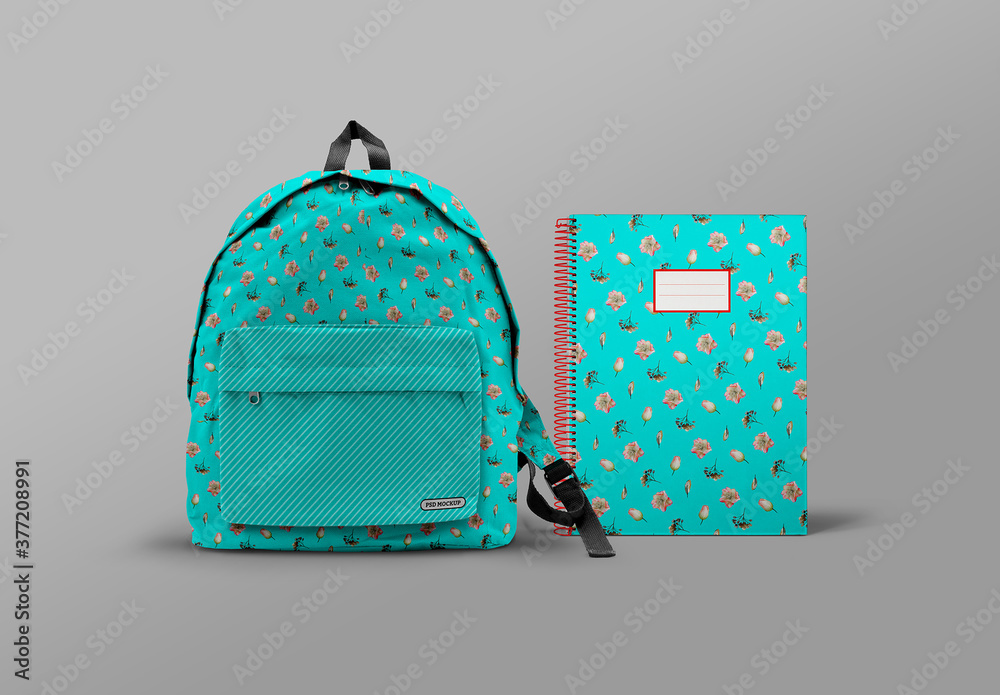 School Backpack & School Notebook Mockup Stock Template | Adobe Stock