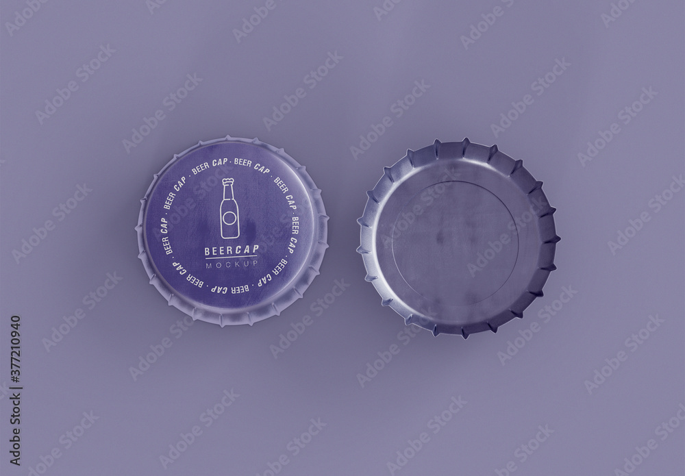 Beer Bottle Cap Mockup Stock Template | Adobe Stock
