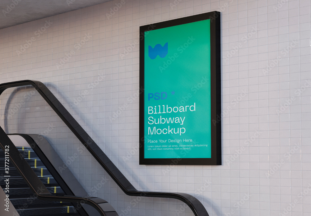 Subway Billboards Mockup Stock Template | Adobe Stock