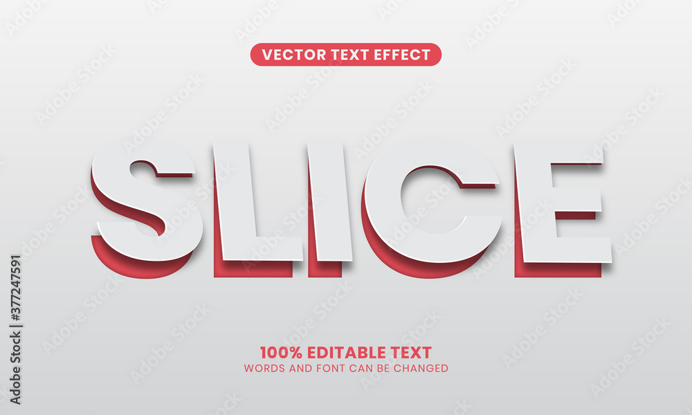 Editable Slice Paper Cut Text Effect. Simple, modern, and elegant. Easy ...