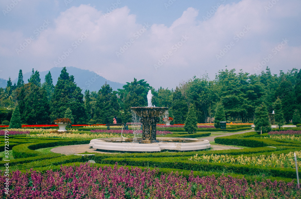 Bogor, Indonesia - A view of the flower themed park Taman Bunga ...