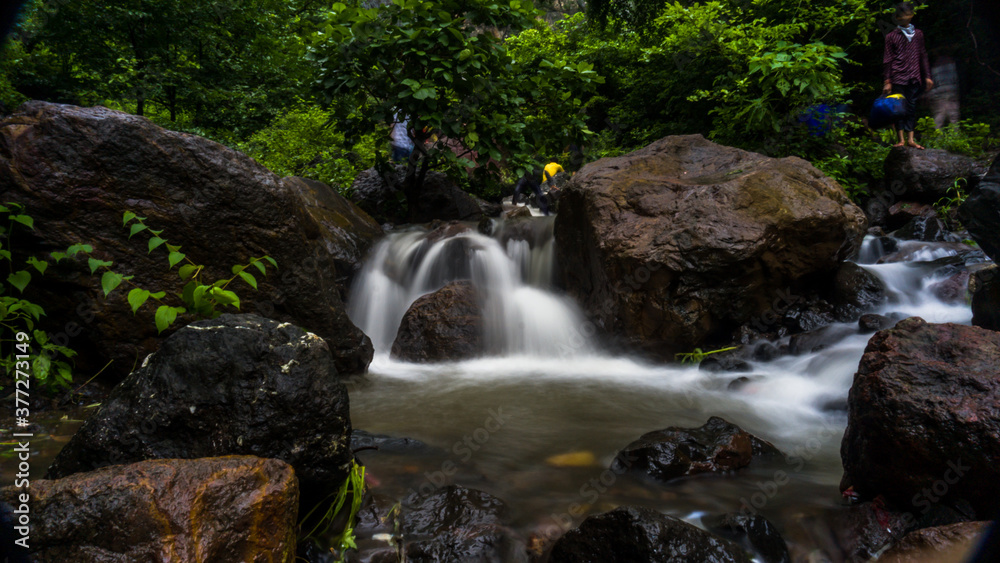 long exposure of waterfall. Khuneshwar Mahadev waterfall also known as ...