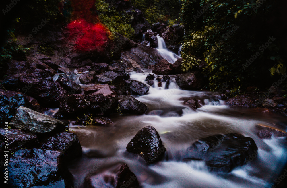 long exposure of waterfall. Khuneshwar Mahadev waterfall also known as ...