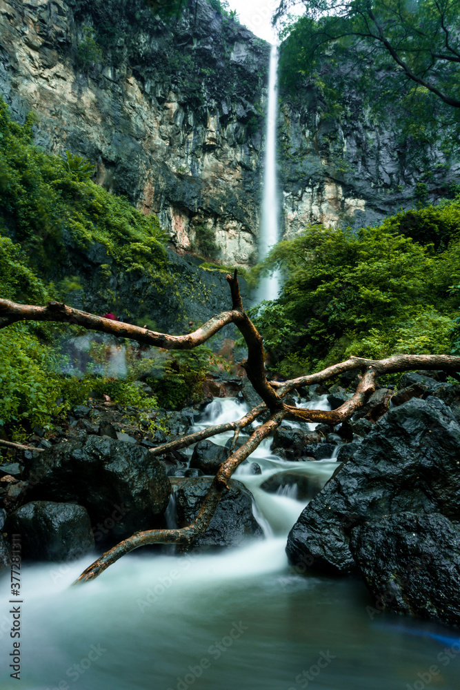 long exposure of waterfall. Khuneshwar Mahadev waterfall also known as ...