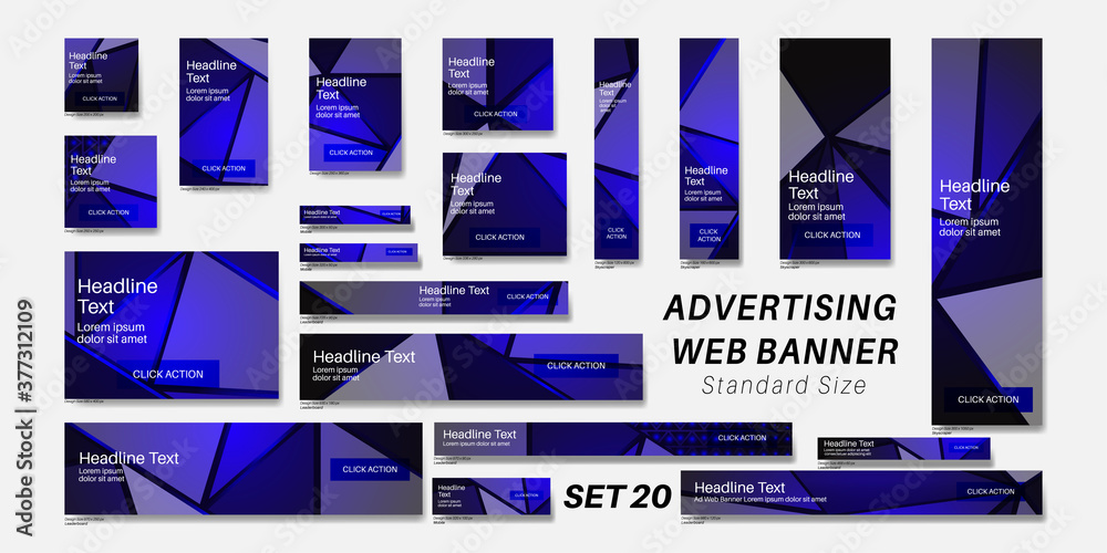 Set of web banners in standard sizes .Vector illustration Stock Vector ...