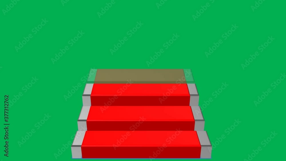 Steps towards stage motion graphics with green screen background Stock ...