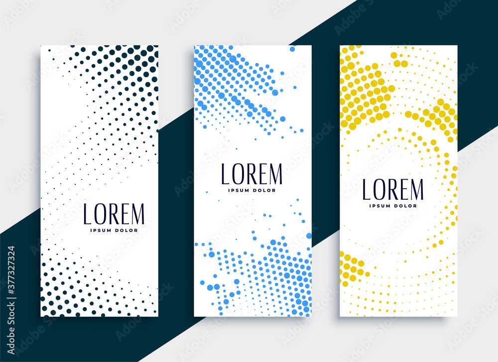 vertical halftone banners card set design Stock Vector | Adobe Stock