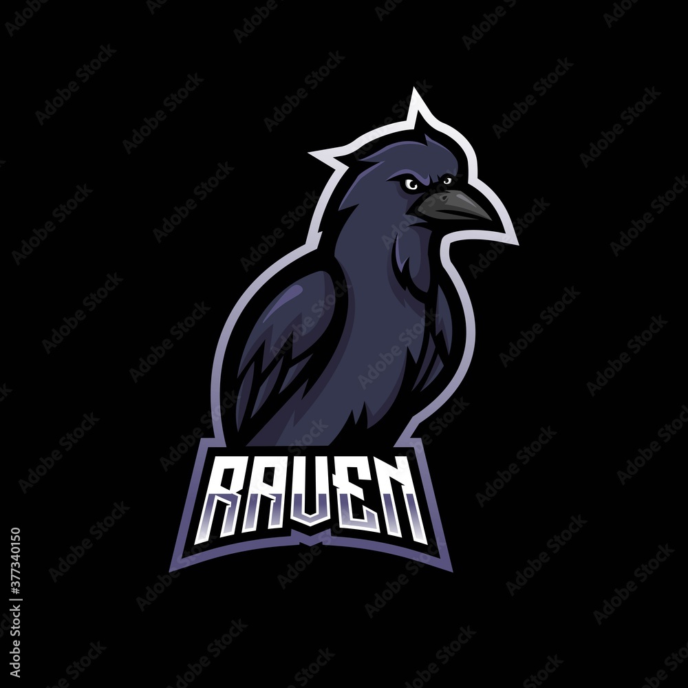 Raven mascot logo design vector with modern illustration concept style ...