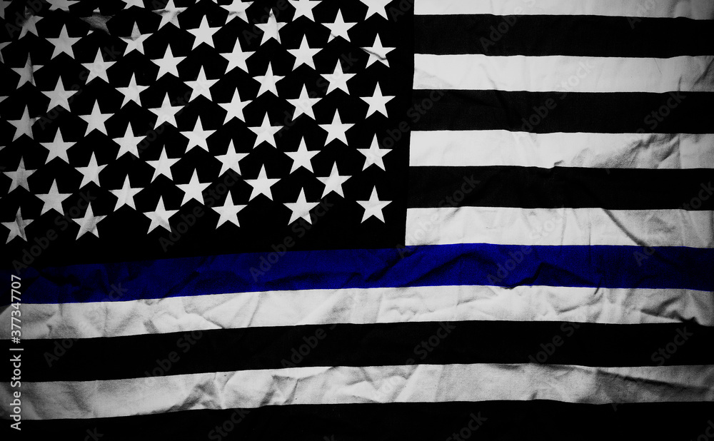 An American flag symbolic of support for law enforcement,USA flag Stock ...