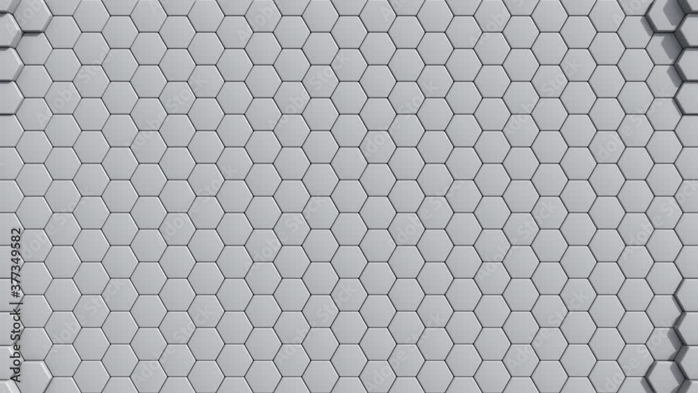 Abstract Hexagon Geometric Surface pulsing loop Light bright clean minimal hexagonal grid ...