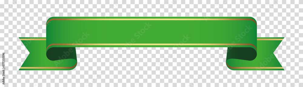 green ribbon banner label on transparent background Stock Vector ...