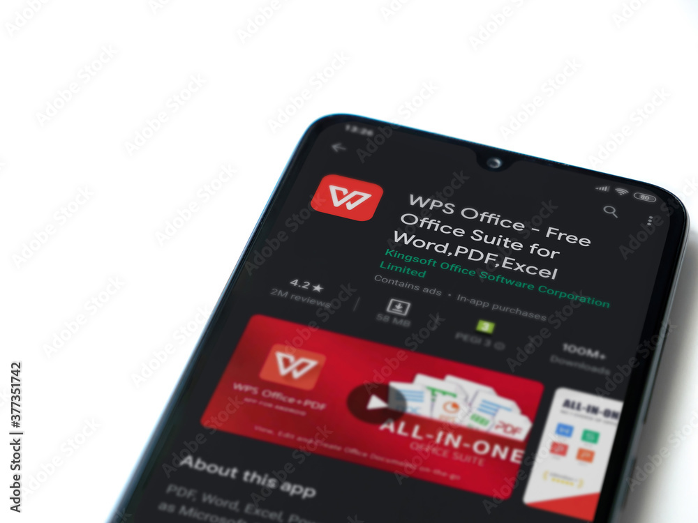 Lod, Israel - July 8, 2020: WPS Office app play store page on the ...