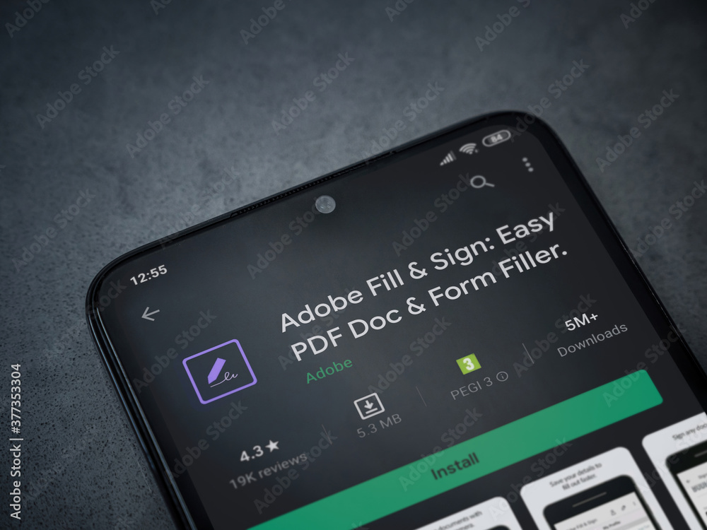 Lod, Israel - July 8, 2020: Adobe Fill & Sign app play store page on ...