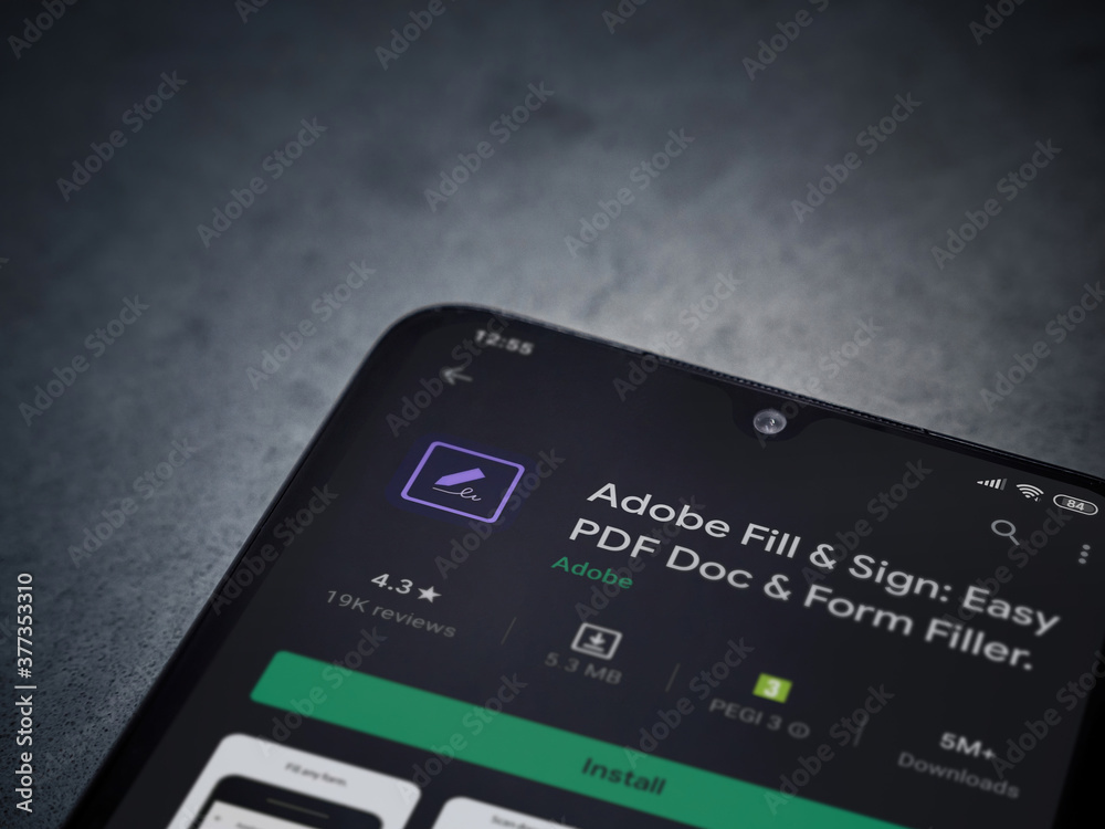 Lod, Israel - July 8, 2020: Adobe Fill & Sign app play store page on ...
