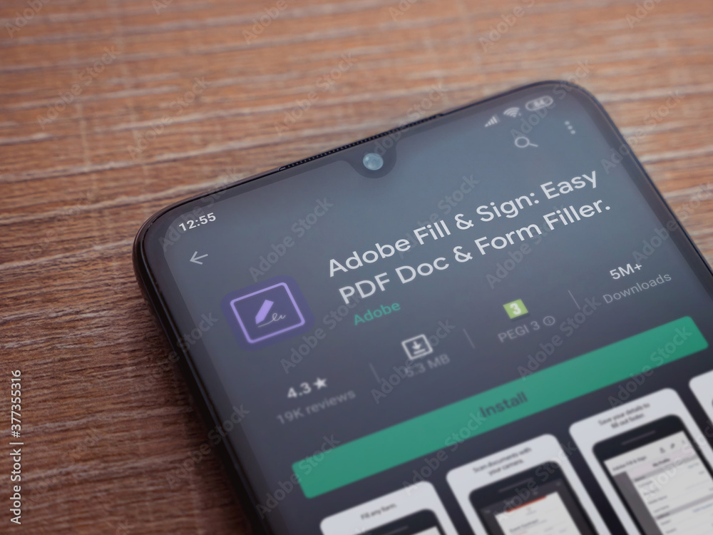 Lod, Israel - July 8, 2020: Adobe Fill & Sign app play store page on ...