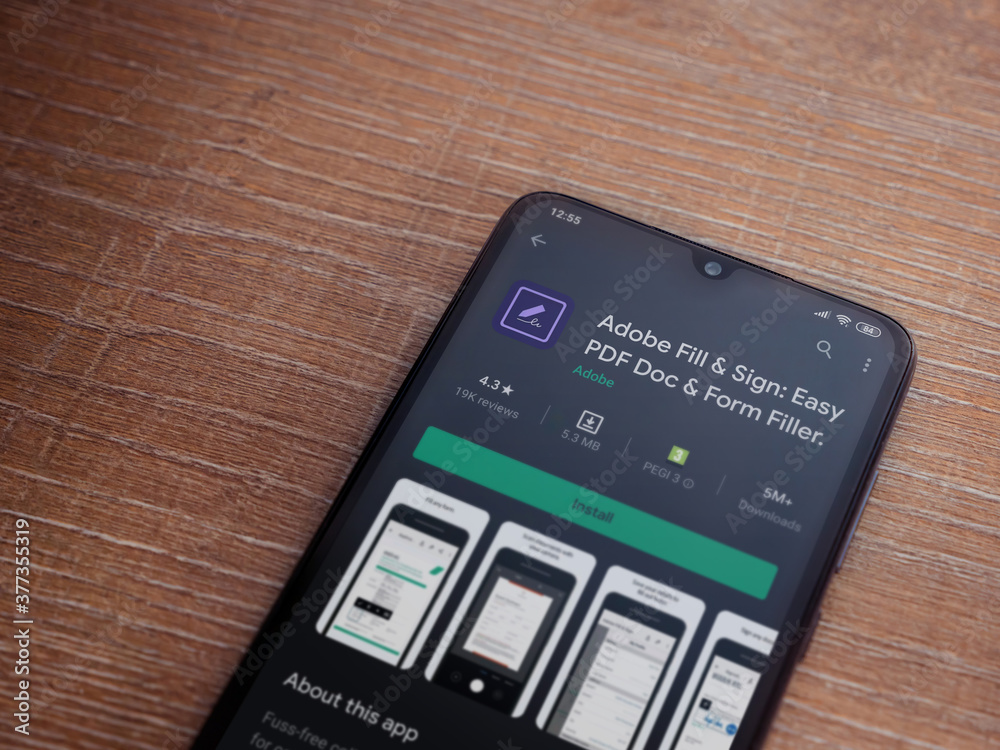 Lod, Israel - July 8, 2020: Adobe Fill & Sign app play store page on ...