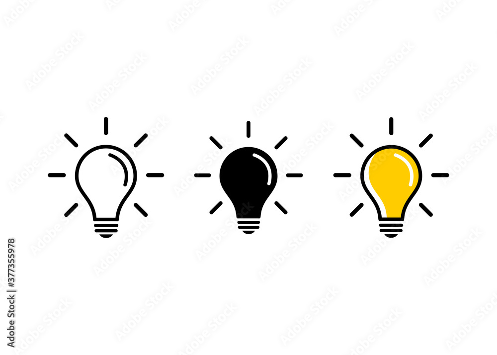 Light Bulb icon vector. Light Bulb sign. Idea, solution symbol Stock ...