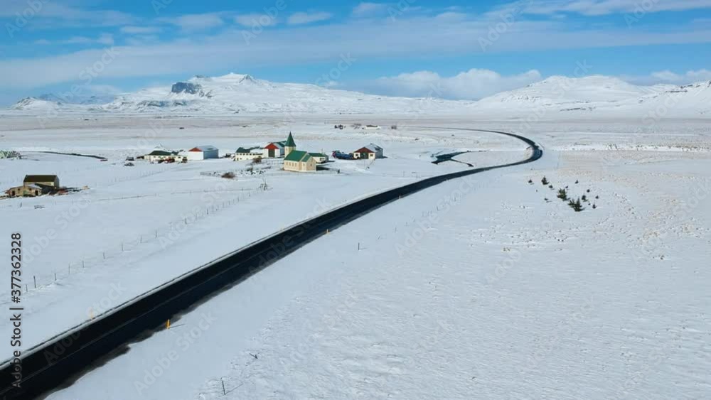 Cutest Isolated Village in Iceland - Zoom Out Drone Shot Zoom Out Drone ...