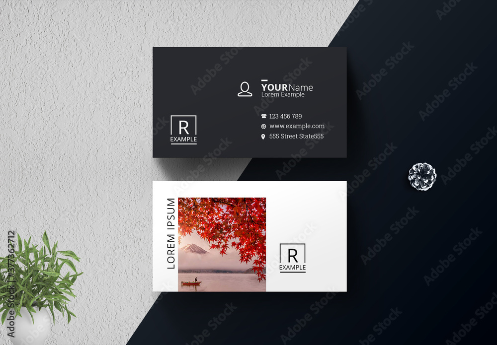 Portrait Business Card Layout Stock Template | Adobe Stock