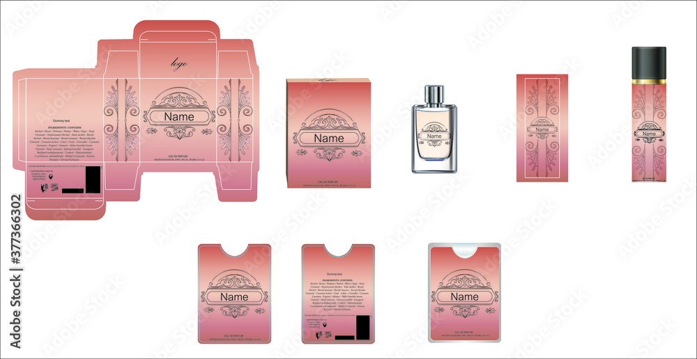 Packaging design, perfume luxury box design template and mock up box ...